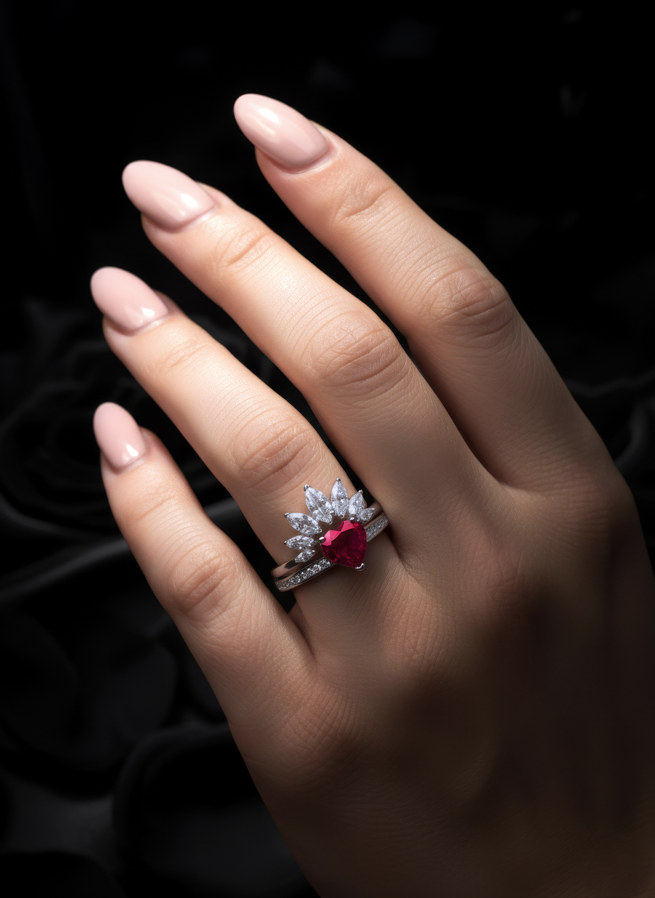 'Queen of Hearts' Ring - 'Two Worlds' Alice in Wonderland Collection